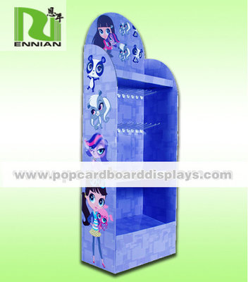 China Blue Corrugated Carton Paper Display Stand Retail Floor Displays Lightweight supplier