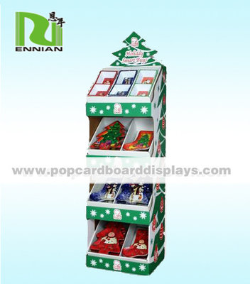China Christmas Gift / Cards Cardboard Floor Displays Red Easy To Carry supplier