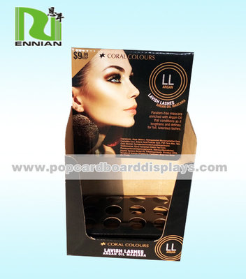 China Small Cardboard Counter Displays For Mascara / Foldable Cardboard Brochure Holders supplier