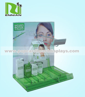 China Green color corrugated cardboard display stand shelf with hooks supplier