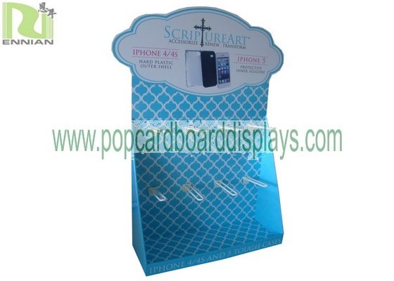 China Greeting Card Displays Cardboard Counter Displays For Iphone Accessory With Hooks supplier
