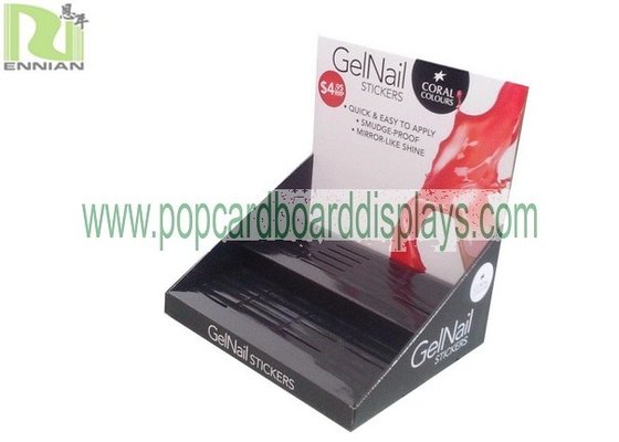 China Small Cosmetic Black Cardboard Counter Displays / Merchandise Display Rack supplier
