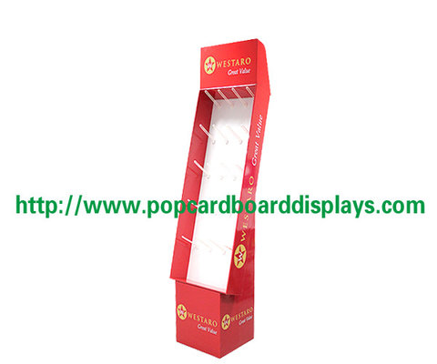China Lcd Screen Recycle Cardboard Floor Displays With Peg Hooks , Environment Friendly supplier