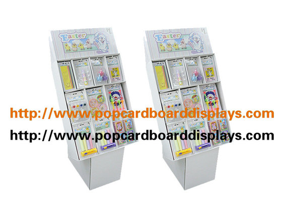 China Strong White Color Retail Cardboard Floor Displays For Pet Food Or Food Books supplier