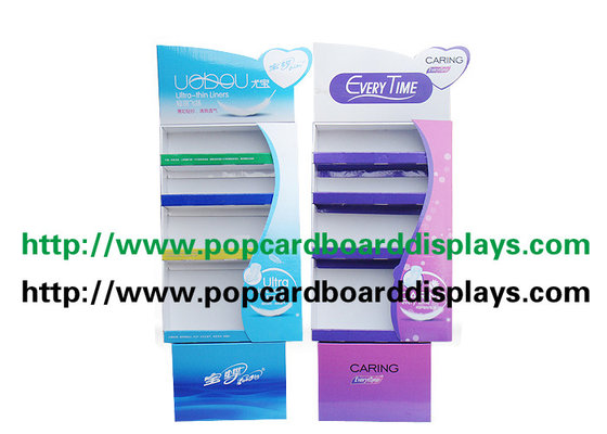 China Custom Made Floor Standing Cardboard Advertising Stand / 4 Tier Corrugated Display Rack supplier