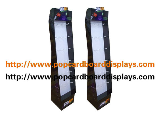 China Customized Free Standing Cardboard Displays With Hooks / Flooring Display Stands With Peghook supplier