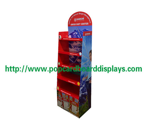 China Magazine Holder Cardboard Floor Displays , Supermarket Cardboard Advertising Displays supplier