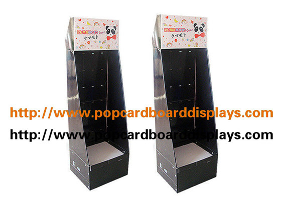 China Custom Strong Hard Cardboard Floor Displays For Sock Show , Black Color supplier