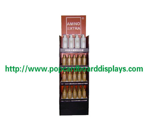 China Red Wine Cardboard Floor Displays , Advertising Curved Corrugated Pop Displays supplier