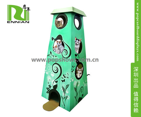 China ODM Corrugated Paper Board Cardboard Cat Furniture Carton Scratch House supplier