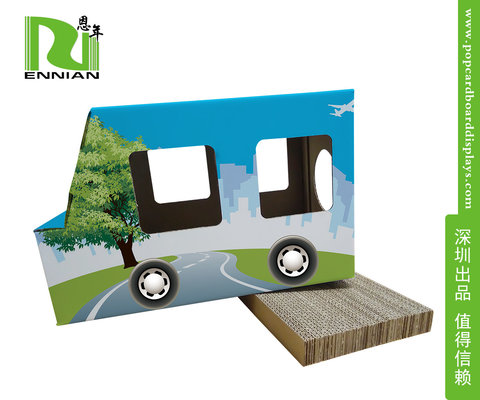 China Fashion Trapeziform Cardboard Display Stand 100% Recycle For Pet Products supplier