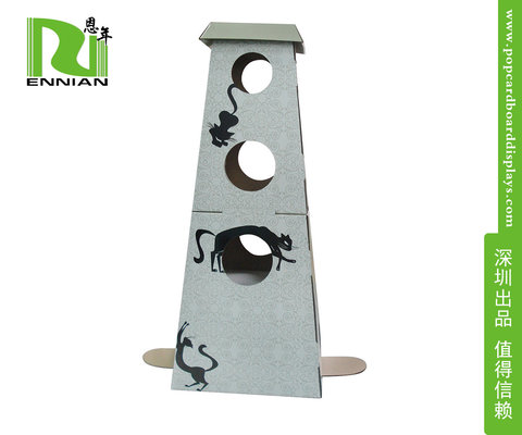 China Recycle Cardboard Cat Furniture Pet House / Foldable Cardboard Bus House Display For Pet Playing supplier