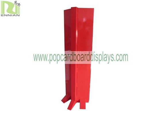 China Red Cardboard Display Stand With Hooks And Stan Holder For Advertising supplier