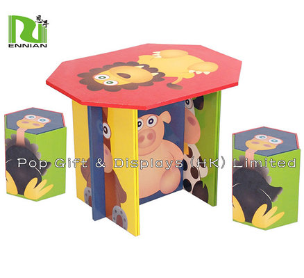 China Custom Foldable Corrugated Cardboard Furniture Mushroom Table and Stool for Kids supplier