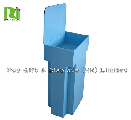 China Blue Cardboard Dump Bin for Floor , Single Cell White Bin Retail Store Display supplier