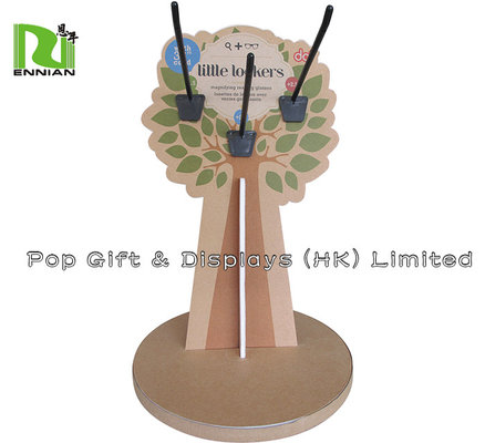 China Tree Shape Cardboard Counter Displays Rack With Peg Hook , CMYK Color supplier
