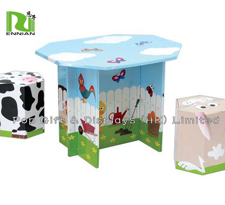 China Offset 4 Color Corrugated Cardboard Toys With Foldable Seats And Tables supplier