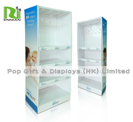 China 3 Layers Custom Retail Pdq Corrugated Sidekick Displays With Plactic Hook supplier