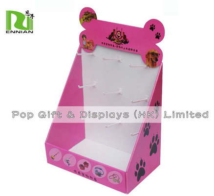 China Pink Children'S Rubber Band Cardboard Counter Displays With Gloss Lamination supplier