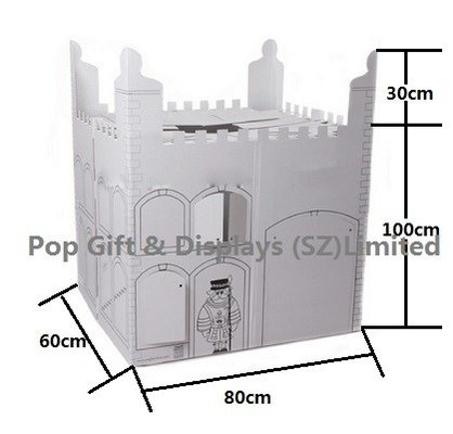 China Cardboard Coloring House For Kids / Recyclable Childrens Cardboard Playhouse supplier
