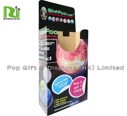China Pos Supermarket Footballs Stand Cardboard Pallet Racks With Die Cut supplier
