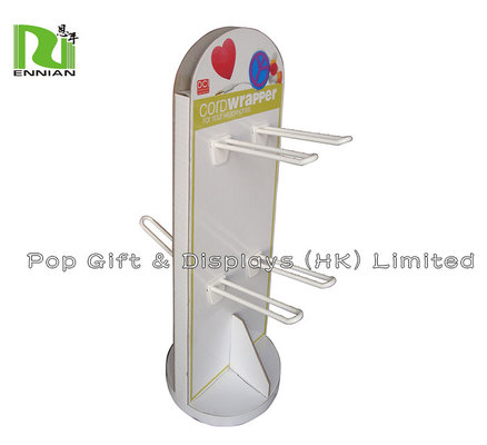 China Double sides cardboard display rack spinner display with plastic hooks supplier