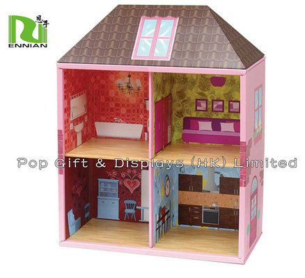 China Two Layers Showing Corrugated Cardboard House Kids Play Hut Toy supplier