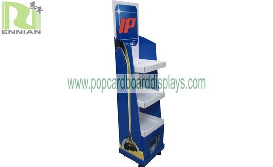 China Glossy Corrugated Cardboard Display FSC With Wheel For Food Dump supplier