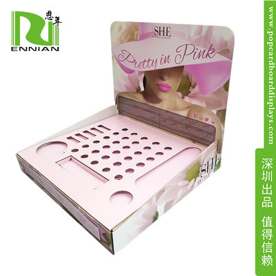 China Mascara POP Cardboard Displays Counter Lip Gloss Display Rack supplier