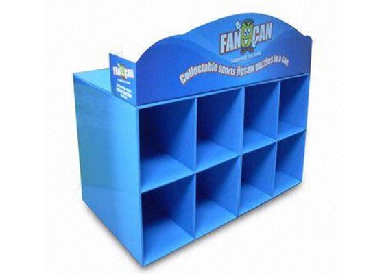 China Fashion Blue Cardboard Counter Displays Stores ENCD047  with  UV coating for collecting supplier