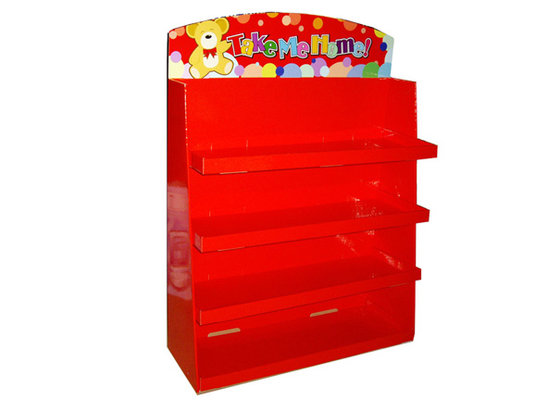 China Cardboard Floor Displays ENFD016 Red Cardboard Floor Display Stands supplier