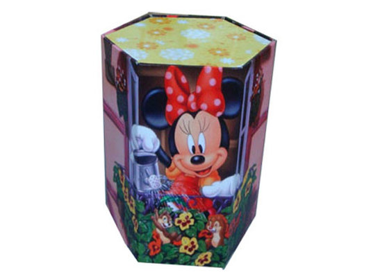 China Safe convenient Printed Corrugated Cardboard Furniture  Kids  Round Stool ENCF002 supplier