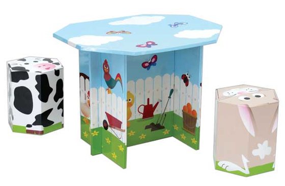 China Modular Corrugated Cardboard Furniture ENCF012 Kids Set card board chairs supplier