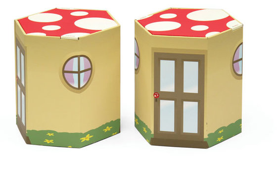 China  Recycled Corrugated Cardboard Furniture ENCF022  Round Stool with Cartoon pictures   supplier
