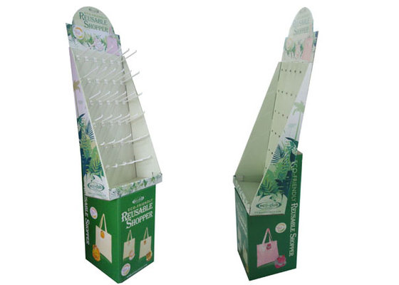China UV coating Corrugated Cardboard Display stand  with Hooks ENTD004 supplier