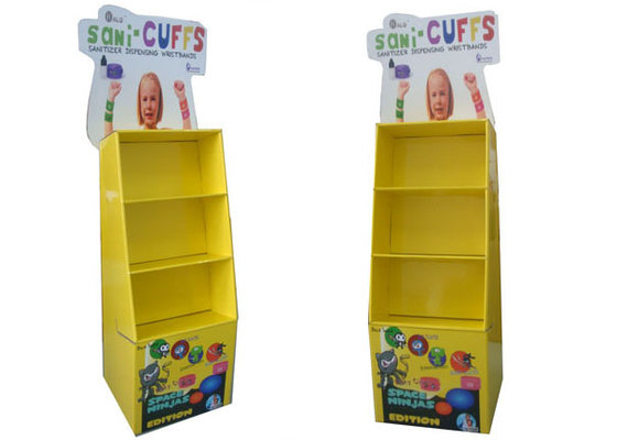 China Yellow Advertising Corrugated Cardboard Display Stand ENTD005 for retailing supplier
