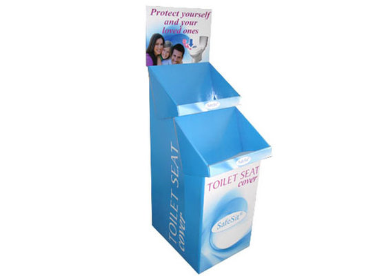China Blue Corrugated Cardboard Display cases Store Displays for Toilet Cover ENTD015 supplier
