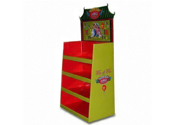 China Corrugated Cardboard Display  Floor Display Stand ENTD055  with 4 shelves supplier