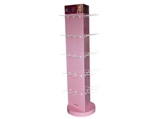 China Spinner Display Racks Pink Floor Spinner Rack w/ Pegboard Display Hooks ENSP010 supplier