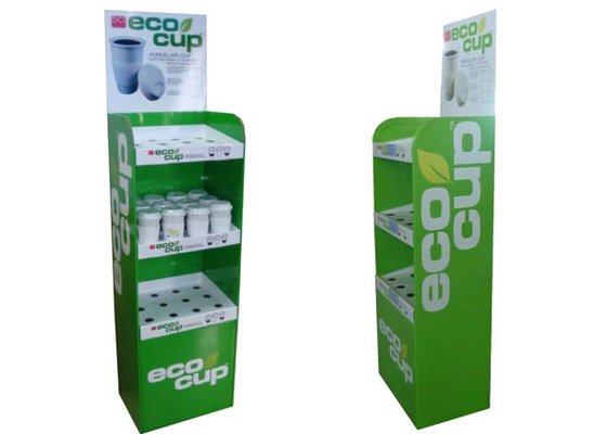 China Green ECO Cup  Cardboard Display Stand Display Stands ENTD001 for eye - watching supplier