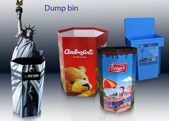 China Custom Cardboard Recycling Bins for Toys CDU and FSDU Cardboard Displays supplier