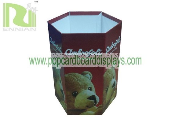 China Lovely bear storage box corrugated Cardboard Dumb Bin with 4c printing POS displays supplier