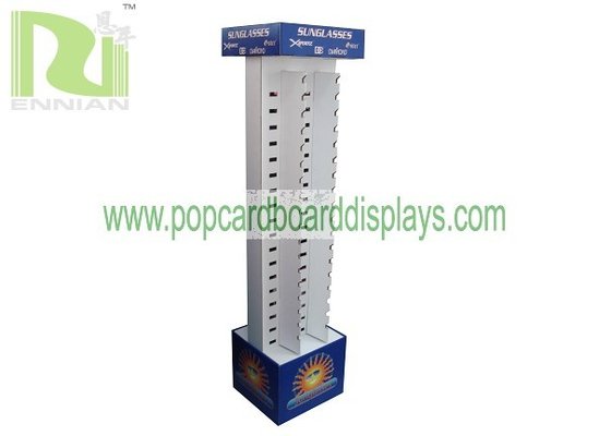 China Blue sunglasses custom POP Cardboard Displays Stands units with hooks ENCS019 supplier