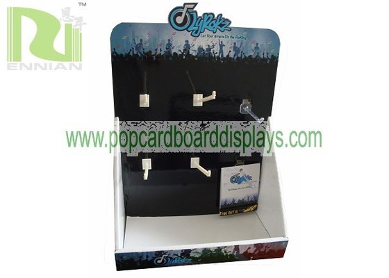 China Black Retail Display Stand For Jewelry Box With Acrylic Hooks Cardboard Counter Displays supplier