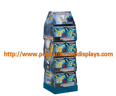 China Customized Cardboard Floor Displays Stands With Pockets For Pet Products supplier
