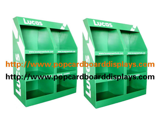 China Unique Green Cosmetic Display Stand , Eco Friendly Cardboard Floor Displays supplier