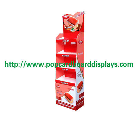 China Foldable Red Color Glossy Recycled Beverage Display Stand For Drinks supplier