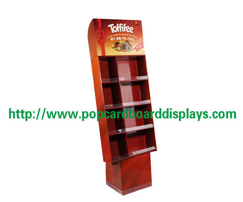 China Four Tier Heavy Duty Corrugated Cardboard Floor Display Stands With printing supplier