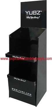 China Black Supermarket Cardboard Floor Displays Stands Environmental Friendly supplier