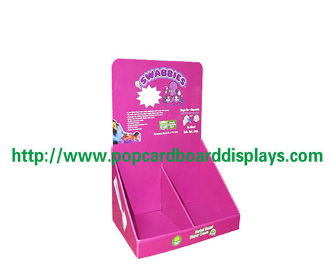 China Pink Cardboard Corrugated Counter Display 4C Offset Printing supplier
